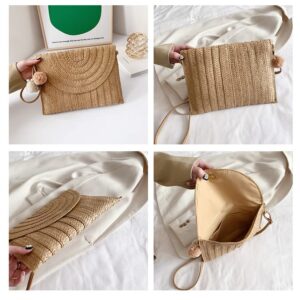 Straw Bag Straw Shoulder Bag Summer Straw Clutch Bags Crossbody Bags for Women