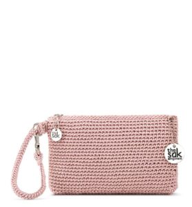 the sak crochet craze whatever wristlet, convertible design, seashell