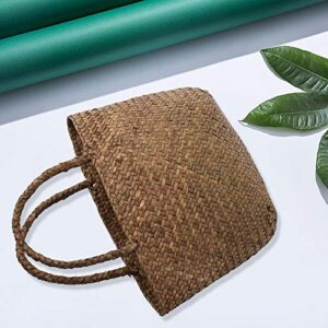 JEROME Casual Straw Bag Natural Wicker Tote Bags Women Braided Handbag For Garden Handmade Woven Rattan Bags Brown