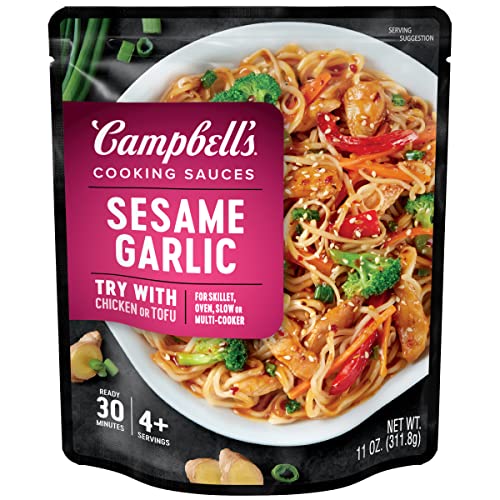 Campbell's Cooking Sauces, Sesame Garlic, 11 Oz Pouch (Case of 6)