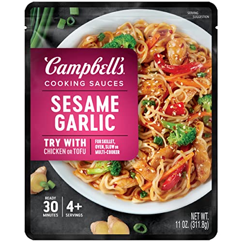 Campbell's Cooking Sauces, Sesame Garlic, 11 Oz Pouch (Case of 6)