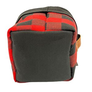 Square Canvas Storage Basket in Black/Red Buffalo Check, 6" H x 8" W