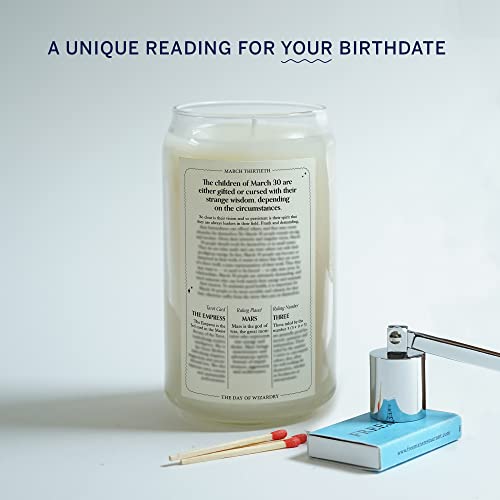 Birthdate Candles, March 30 - Aries Zodiac Scented Candles Birthday Gift - Mint, Geranium & Cedarwood Scent - All-Natural Soy & Coconut Wax, 60-80 Hour Burn Time - Made in USA