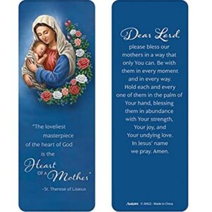 Heart of a Mother Madonna and Child Rollerball Pen with Bookmark Gift Set for Catholic Moms