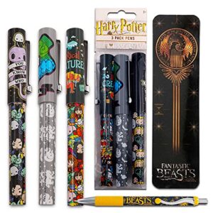 harry potter pen set bundle ~ 3 deluxe harry potter pens plus fantastic beasts bookmark (harry potter school supplies office supplies)