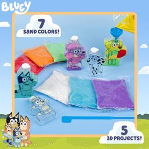 Bluey Sand Art, Includes 5 Sand Art Bottles & 7 Colored Sands, Features Bluey & Bingo, Create Your Own Sand Art, DIY Sand Art Kit, Bluey-Themed Art Kit, Fun Art Project for Kids, Gifts for Kids