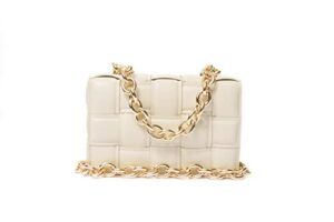 b.bella cassette chain womens crossbody handbag (cream)