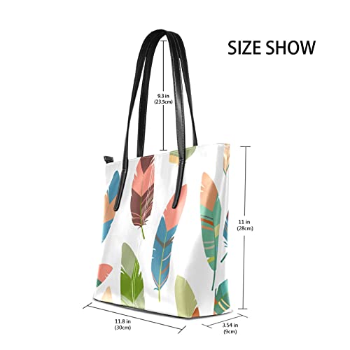 senya Multicolor Feather Handbags Shoulder Bags Leather Crossbody Handbag for Women Tote Satchel