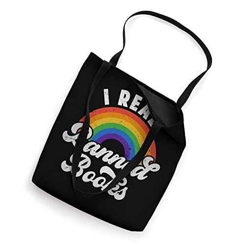 I Read Banned Books Retro Literature Rainbow Reading Vintage Tote Bag