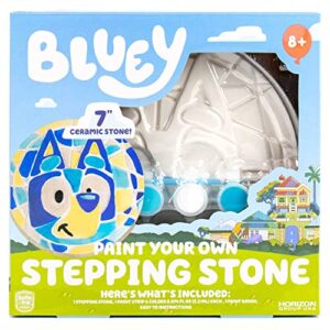 bluey paint your own stepping stone, design 7 diy stepping stone art, fun stepping stone kit for kids, less mess paintable stepping stones art set, great summer activity for kids ages 8, 9, 10, 11