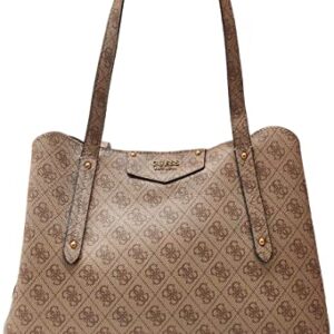 GUESS Eco Brenton Girlfriend Satchel, Latte Logo