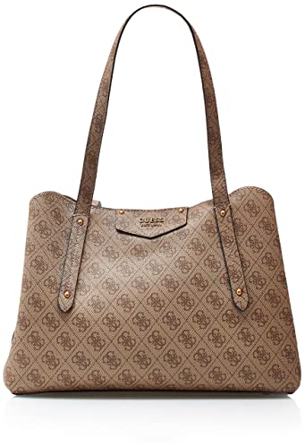 GUESS Eco Brenton Girlfriend Satchel, Latte Logo