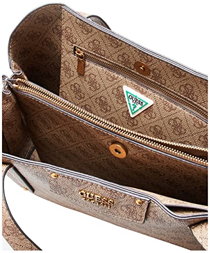 GUESS Eco Brenton Girlfriend Satchel, Latte Logo