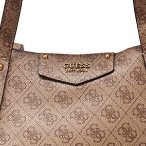 GUESS Eco Brenton Girlfriend Satchel, Latte Logo