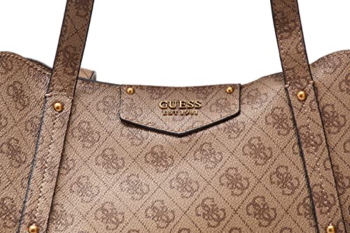 GUESS Eco Brenton Girlfriend Satchel, Latte Logo