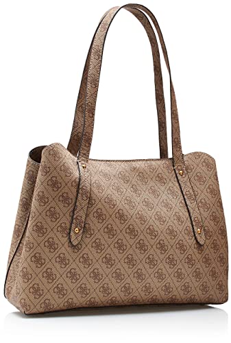 GUESS Eco Brenton Girlfriend Satchel, Latte Logo