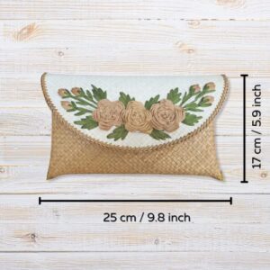 Folddit Straw Clutch Purses for Women - Handwoven Envelope Clutch Purse - Clutch Wallet for Women - Womens Clutch Purse - Wicker Purse, Rattan Bag, Straw Purse, Beach Purse (Beige)