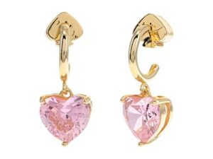 kate spade new york my love heart huggies earrings pink one size