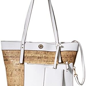 Anne Klein East west Cork Tote with Card case, Anne White