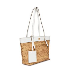 Anne Klein East west Cork Tote with Card case, Anne White