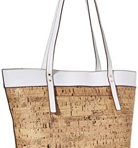 Anne Klein East west Cork Tote with Card case, Anne White