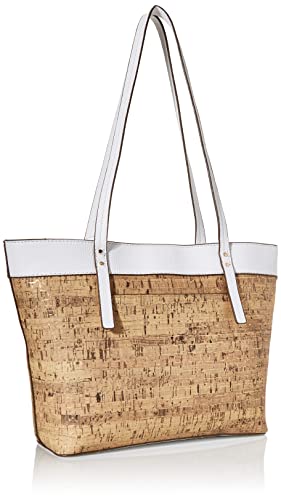 Anne Klein East west Cork Tote with Card case, Anne White