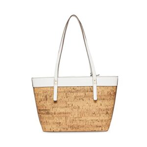 Anne Klein East west Cork Tote with Card case, Anne White