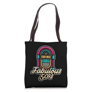 sock hop costume fabulous 50s jukebox for greaser babe tote bag