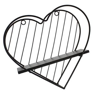 spec101 metal floating shelf – decorative heart design hanging shelf wall decor for food, collectibles, or decoration