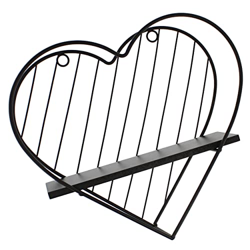 Spec101 Metal Floating Shelf - Decorative Heart Design Hanging Shelf Wall Decor for Food, Collectibles, or Decoration