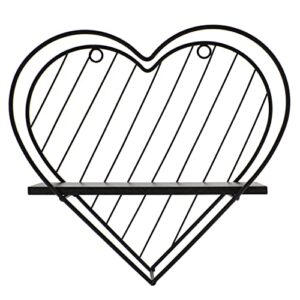 Spec101 Metal Floating Shelf - Decorative Heart Design Hanging Shelf Wall Decor for Food, Collectibles, or Decoration