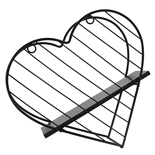 Spec101 Metal Floating Shelf - Decorative Heart Design Hanging Shelf Wall Decor for Food, Collectibles, or Decoration