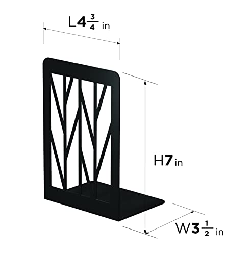 MAMILO Bookends for Book Shelf – 6-Pack Metal Book Ends to Hold Books – Sturdy and Durable Bookends for Shelves – Modern and Elegant Designs – Semi Gloss Coated Paint – Ideal for Bookshelf Decor