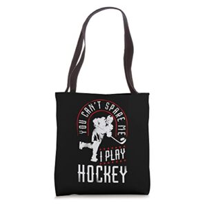 ice hockey vintage tote bag