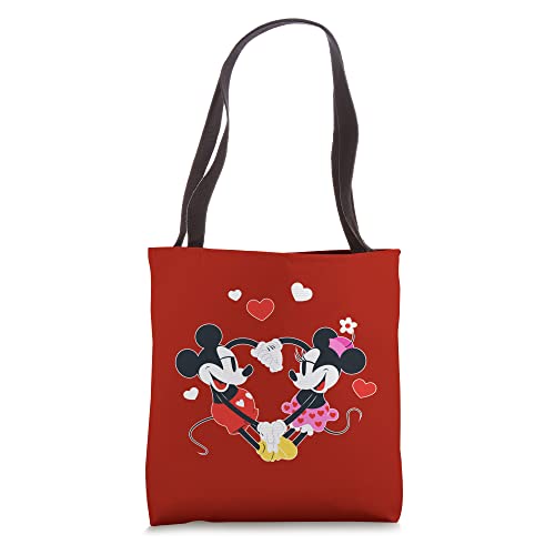 Disney Mickey and Minnie Hearts Valentine’s Day Red Tote Bag