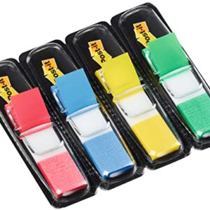 Post-it 12 x 43 mm Small Index Flags, 4 Colours - Multicolour, Pack of 140 Flags