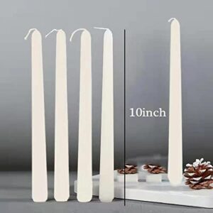 Taper Candles,10 Inch Taper Candles,Set of 4 Candles for Wedding, Parties ,Home Decor and Special Occasions (White)