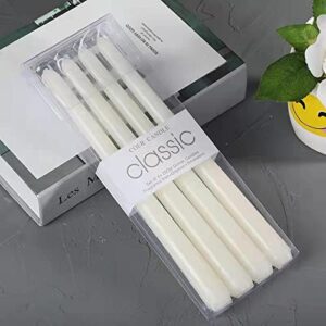 Taper Candles,10 Inch Taper Candles,Set of 4 Candles for Wedding, Parties ,Home Decor and Special Occasions (White)