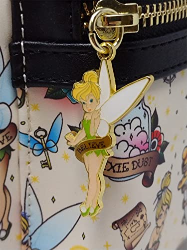 Loungefly Disney Peter Pan Tinkerbell Tattoo Print Womens Double Strap Shoulder Bag Purse