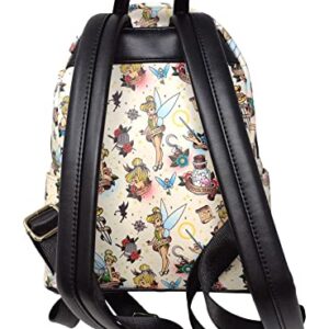 Loungefly Disney Peter Pan Tinkerbell Tattoo Print Womens Double Strap Shoulder Bag Purse