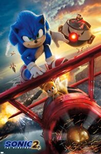 trends international sonic the hedgehog 2 – key art wall poster, 22.375″ x 34″, unframed version