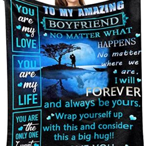 to My Amazing Boyfriend Blanket from Girlfriend 60"×50",Best for Him Boyfriend,Unique Birthday Gifts for Boyfriend,Valentines Day Gifts for Boyfriend,Throw Blanket for Boyfriend