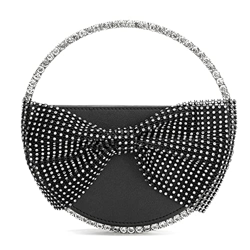 Evening Clutch Bag for Women Rhinestone Diamond Frame Wedding Party Circular Clutch Purse Handbag