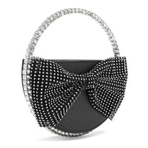 Evening Clutch Bag for Women Rhinestone Diamond Frame Wedding Party Circular Clutch Purse Handbag