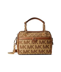 blaire extra-small logo jacquard duffel crossbody bag