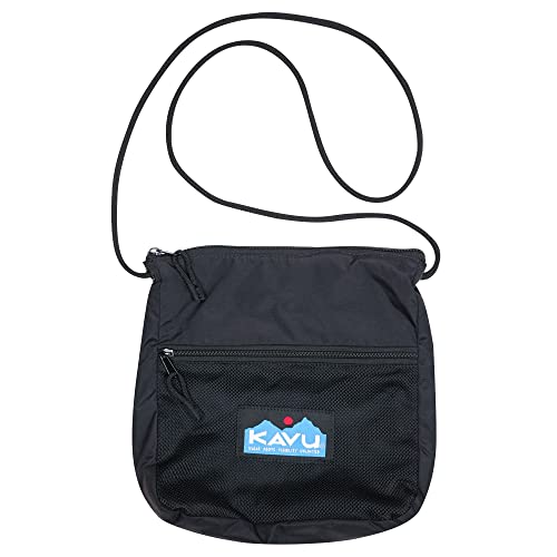 KAVU Garibaldi Go Crossbody Rope Bag Water Resistant Zip Purse-Blackout