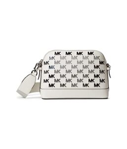 michael kors jet set charm large dome crossbody optic white one size