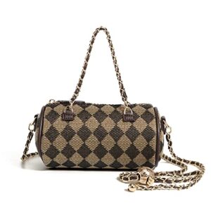 chloe soo checkerboard shoulder bag for women brown retro classic purse clutch shoulder handbag 09