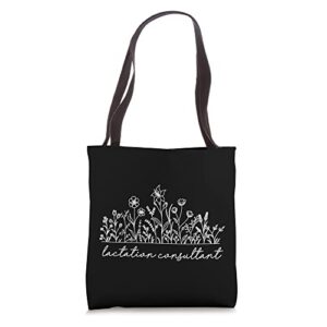 floral lactation consultant tote bag