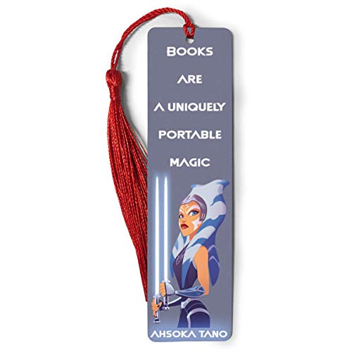 Bookmarks Metal Ruler Ahsoka Bookography Tano Measure Tassels Bookworm for Book Markers Lovers Reading Notebook Bookmark Bibliophile Gift